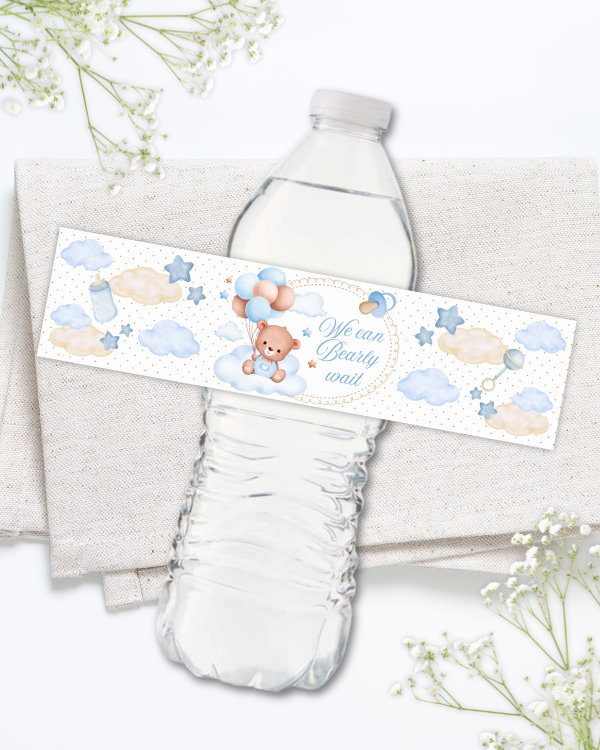 Blue Teddy Bear Water Bottle Labels – JnvCreations